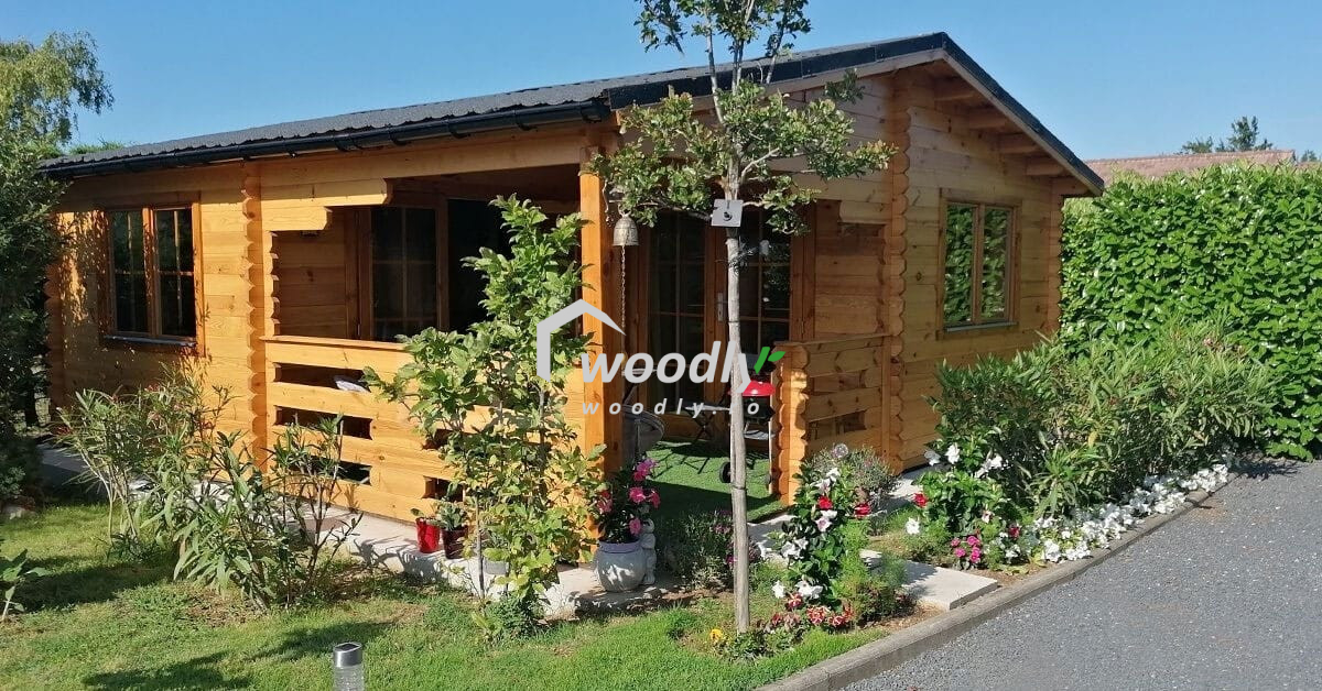 Casă de vacanță din lemn cu terasă, 2 camere, 6x6m, 27mp NORA