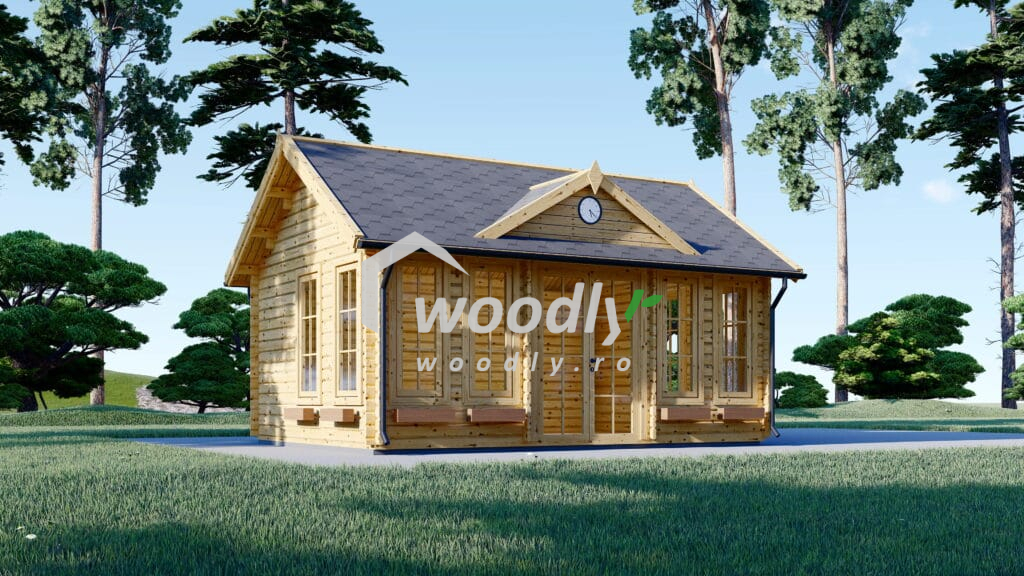 Birou din lemn, 22 mp, perete de 44mm, 5x4, CLOCKHOUSE